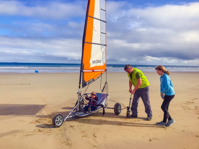 Blokarting On The Sandy Beaches Of Ireland's Benome Strand